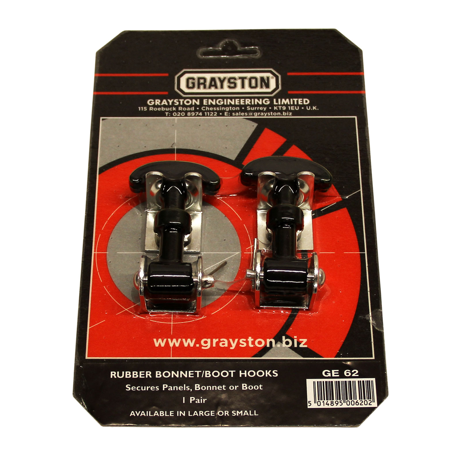 Grayston Small Rubber Bonnet Hooks - GE62 | MSAR