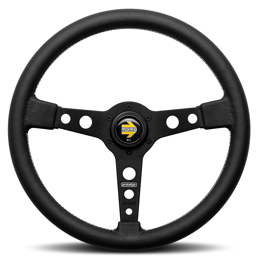 Momo Prototipo Steering Wheel Black | VPRO370BLKBR | MSAR